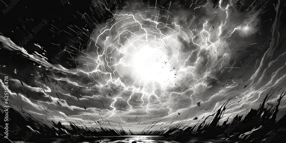 AI Generated. AI Generative. Anime manga graphics cartoon explosion ...