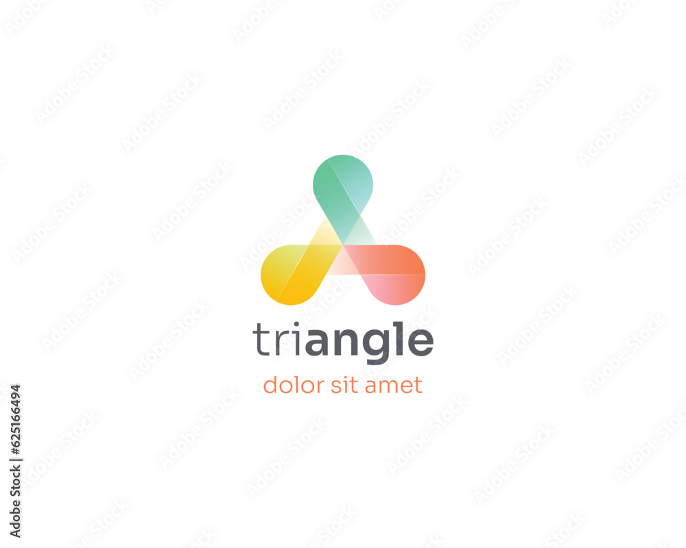 Colorful triangle logo with smooth gradient Stock Vector | Adobe Stock