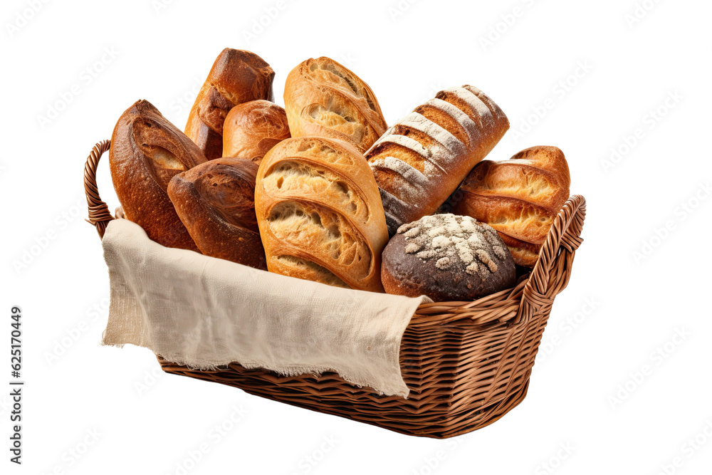 Poster breads in a basket illustration,transparent background, PNG. – Wall Art | UkPosters