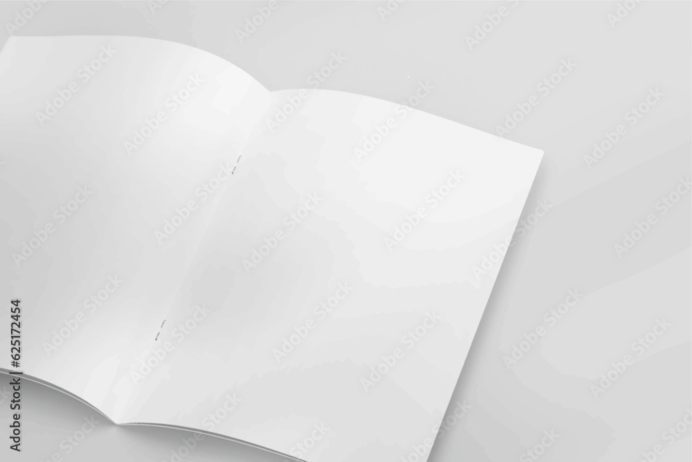 Realistic empty blank A4/A5 flyer, booklet, half-fold, brochure ...
