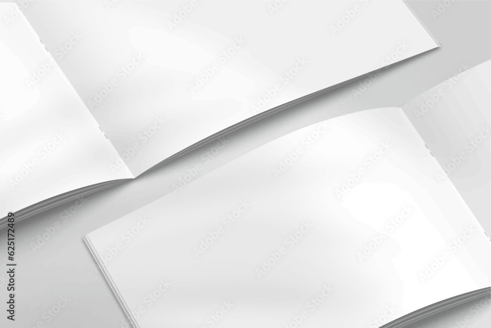 Realistic empty blank A4/A5 flyer, booklet, half-fold, brochure ...