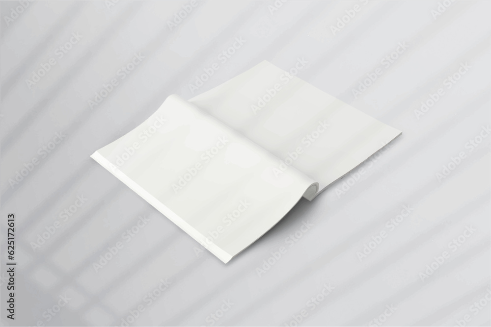 Realistic empty blank A4/A5 flyer, booklet, half-fold, brochure ...