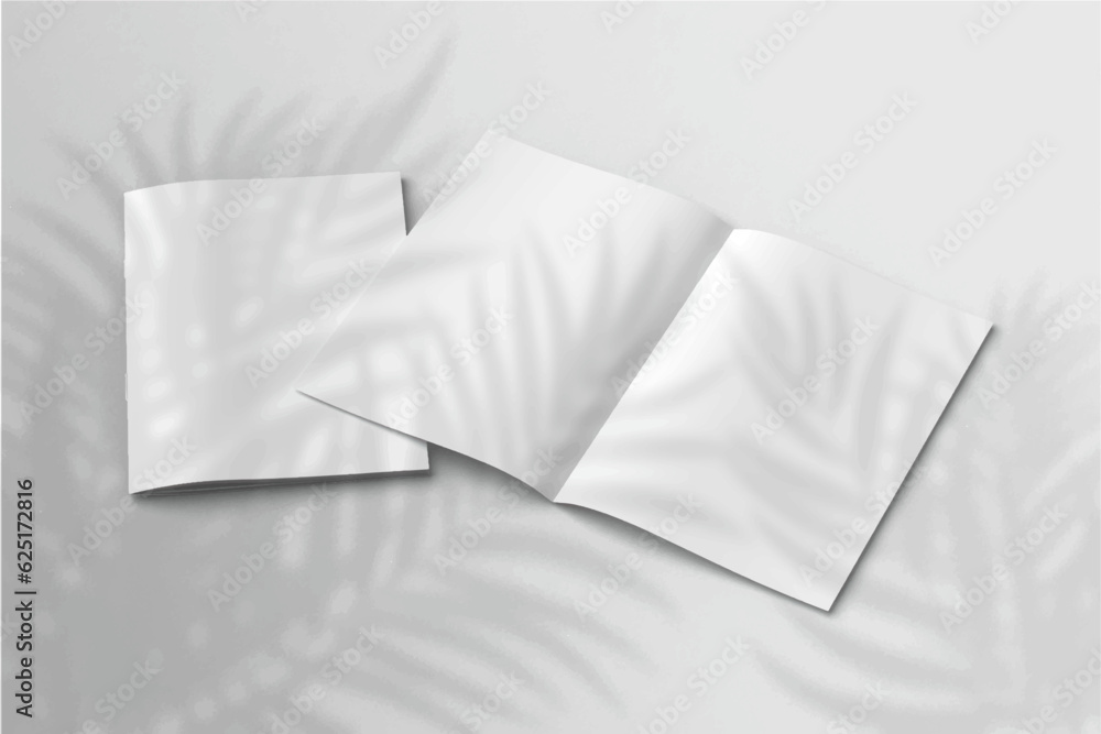 Realistic empty blank A4/A5 flyer, booklet, half-fold, brochure ...