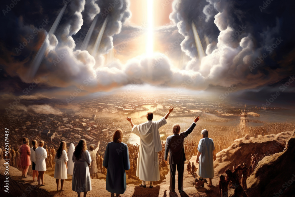 Illustration of people of God awaiting the Return of Jesus Christ in ...