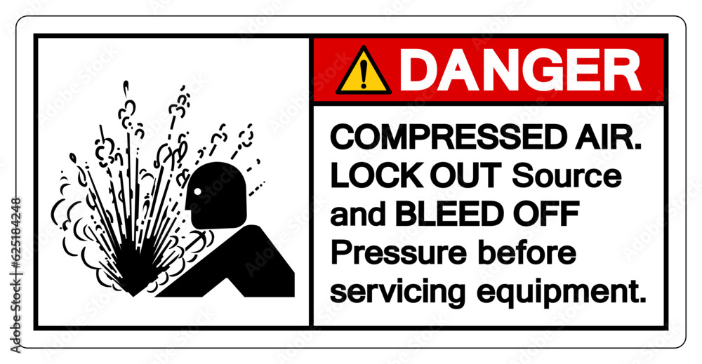 Danger Compressed Air Symbol Sign, Vector Illustration, Isolate On ...