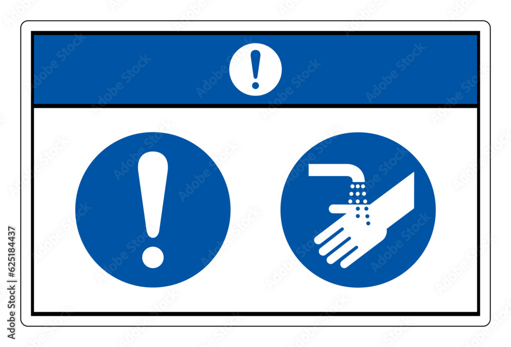 Notice Please Wash Your Hand Symbol Sign,Vector Illustration, Isolated ...