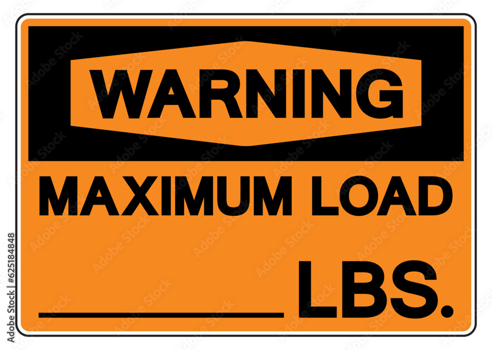 Warning Maximum Load LBS Symbol Sign, Vector Illustration, Isolate On ...