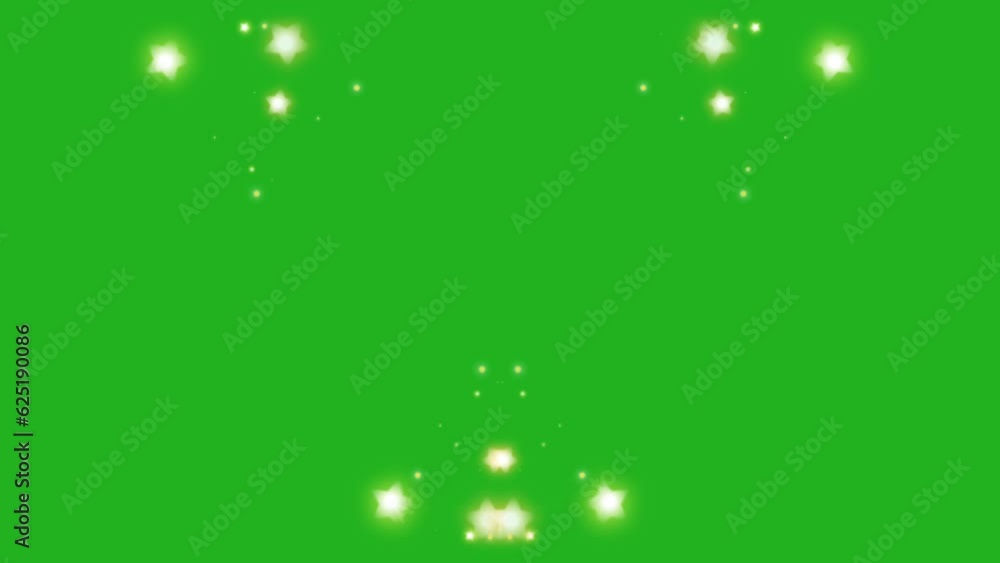 Shining star particles motion graphics on green screen background vídeo ...