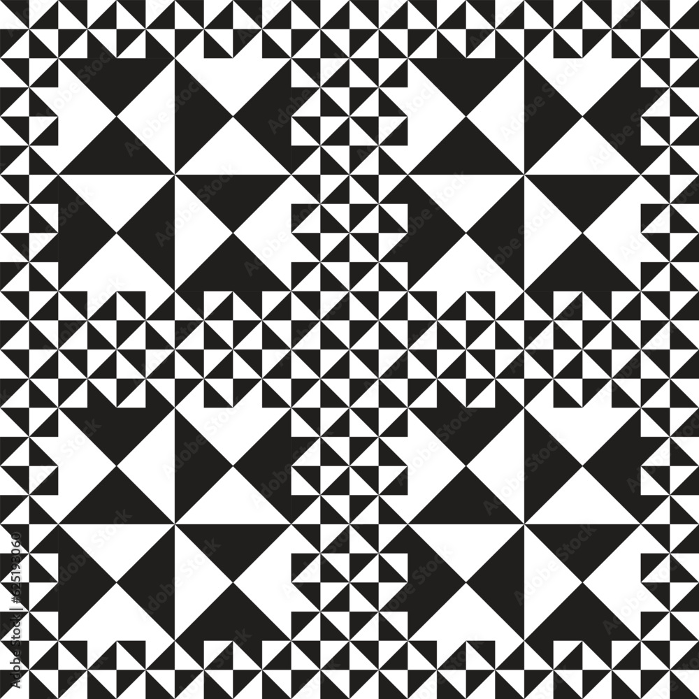 Seamless pattern with striped black-white lines Rhomboid scales ...