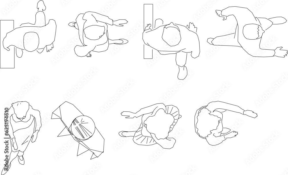 Vector sketch illustration of people character set doing activity top ...