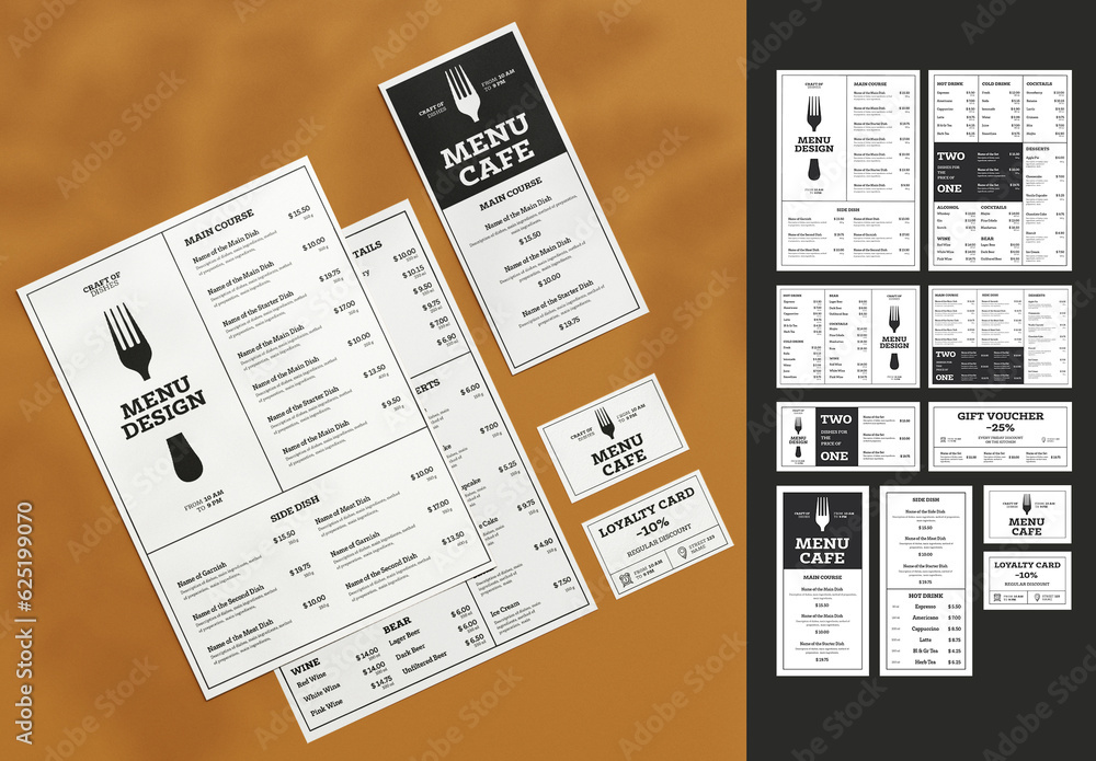 Set of Corporate Menu Style Stock Template | Adobe Stock