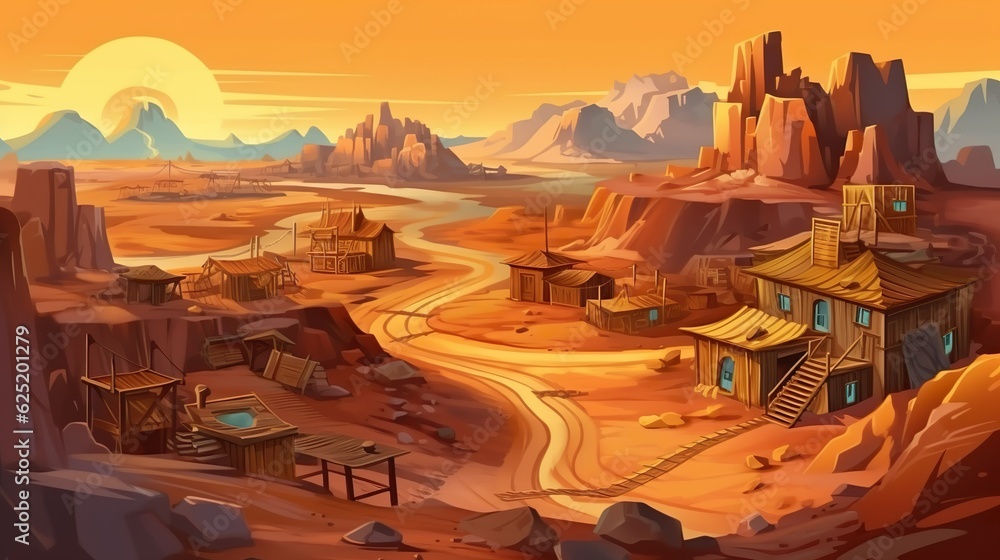 Abstract background gold rush and mines. Designing of a banner ...