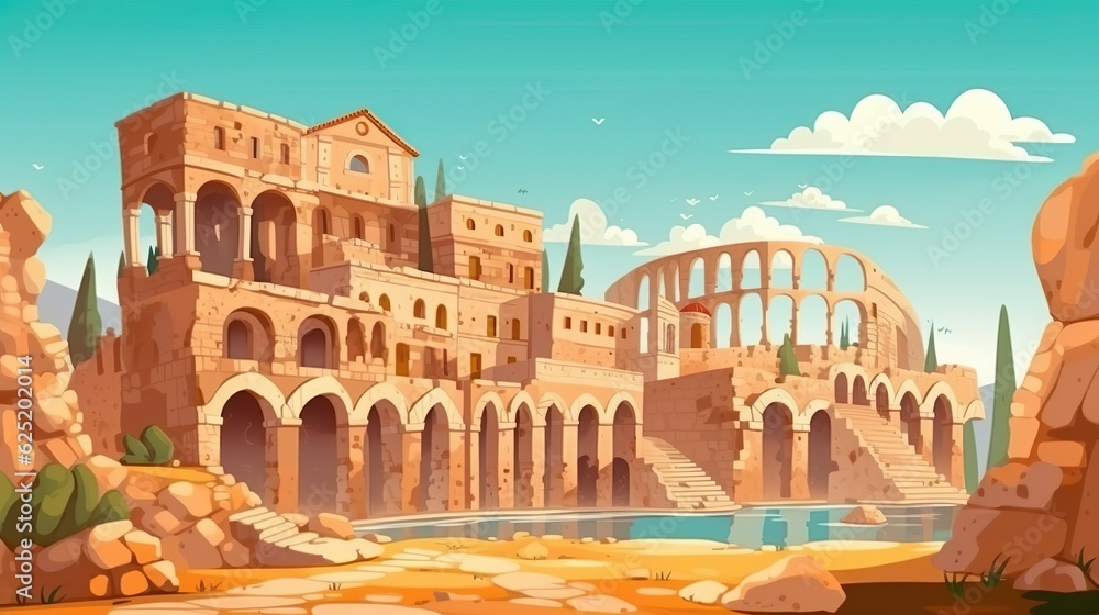 Abstract background Roman architecture. A captivating illustration that ...