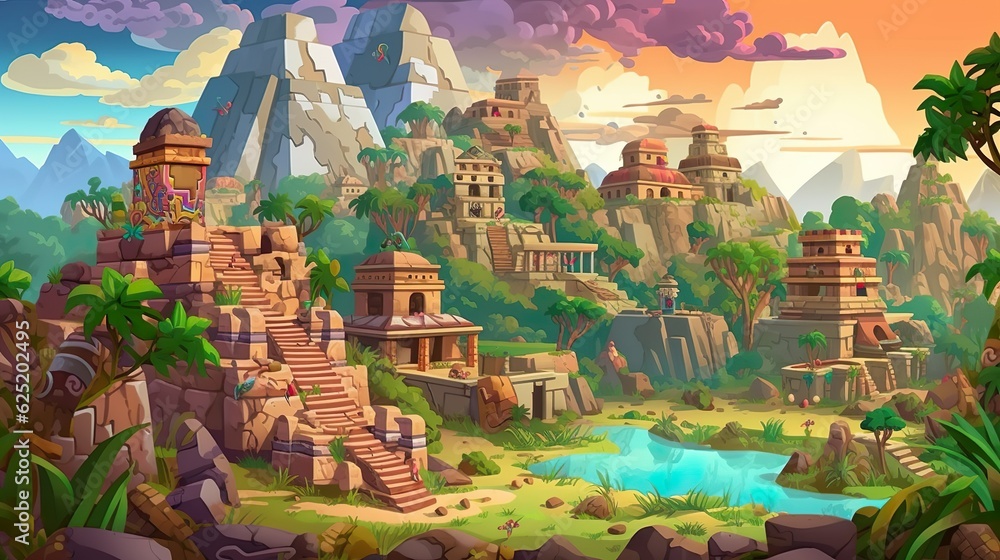 Abstract background Maya ancestors. A stunning banner design ...