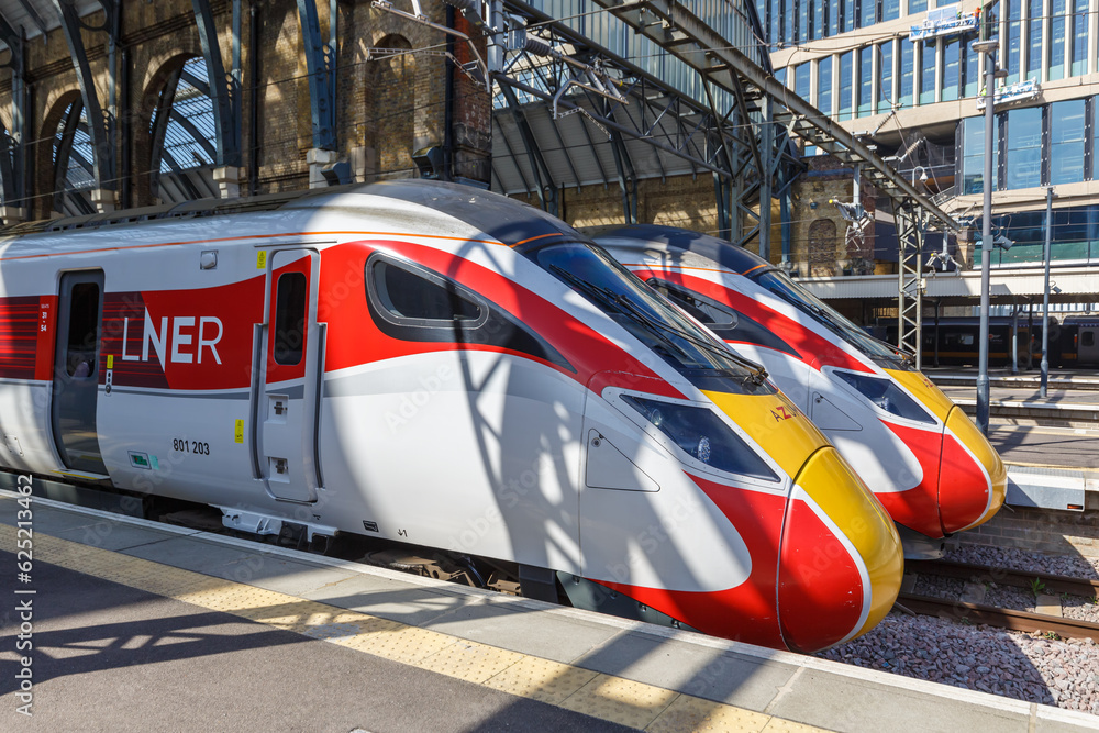 Azuma InterCity high speed train of London North Eastern Railway LNER ...