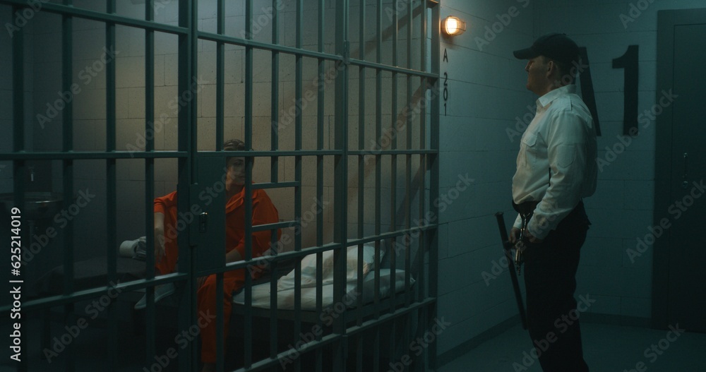 Prison officer walks the corridor, gives phone to female prisoner in ...
