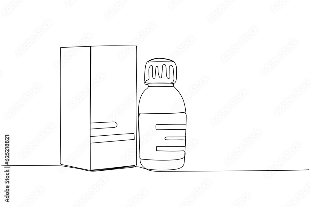 Medicine bottle with package, cough syrup, constipation syrup, herbal ...
