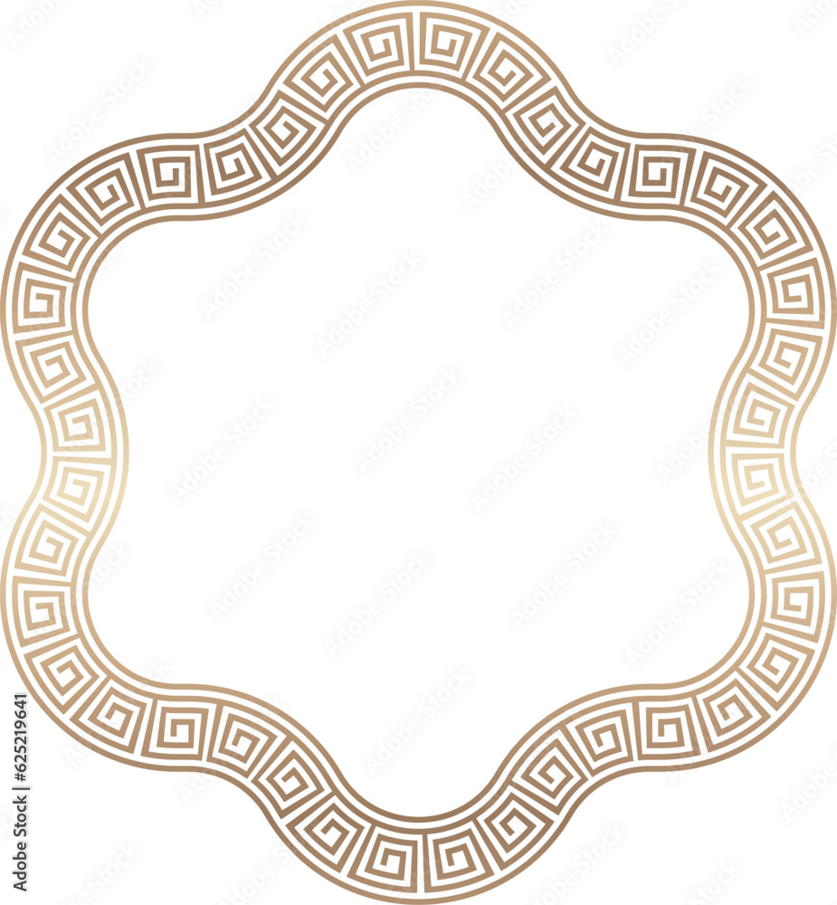 Flower meander frame Greek key pattern Greek meander pattern ornamental ...