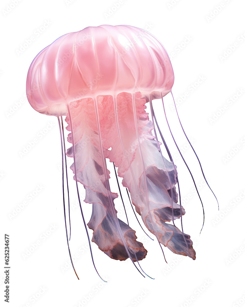 Pink jellyfish png, transparent background, isolated on white, sea ...