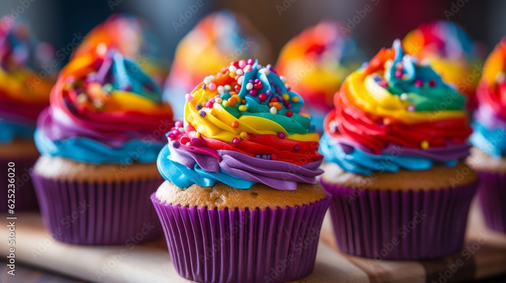 Illustration of a Colourful LGBTQI+ pride - themed cupcakes beautifully ...