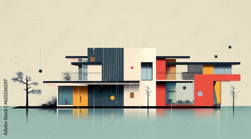 minimalist illustrator exterior , home. Stock Illustration | Adobe Stock