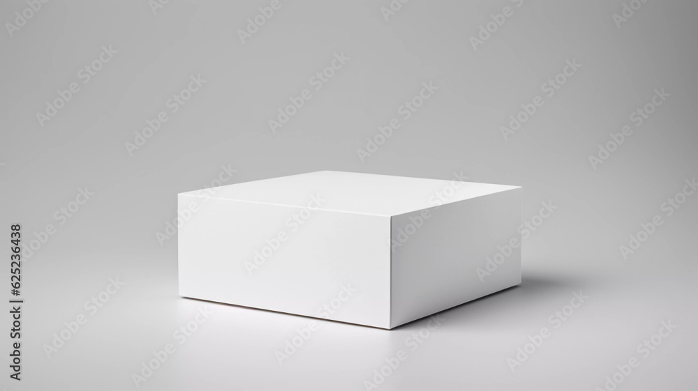 wide white box mockup in studio setting made with generative ai Stock ...
