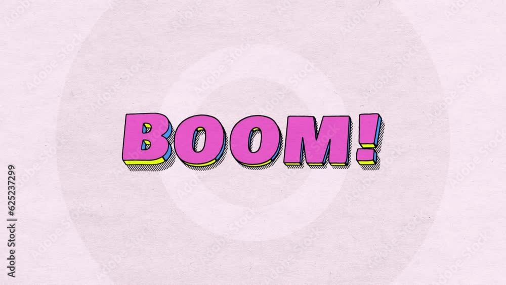 BOOM! - comics style 3D text with shadow on paper textured background ...