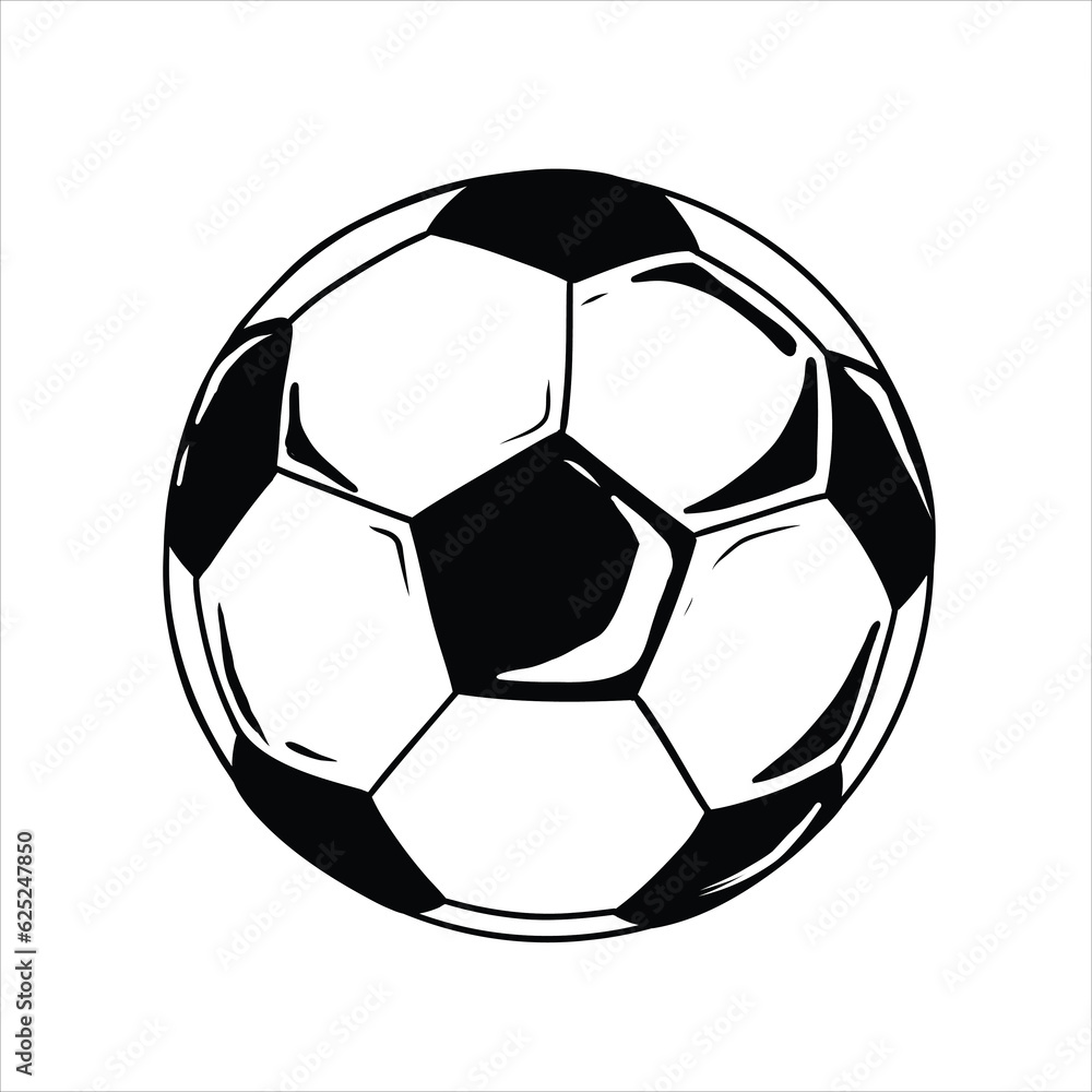 Vector Hand drawn Football ball on a white background. Soccer Ball ...