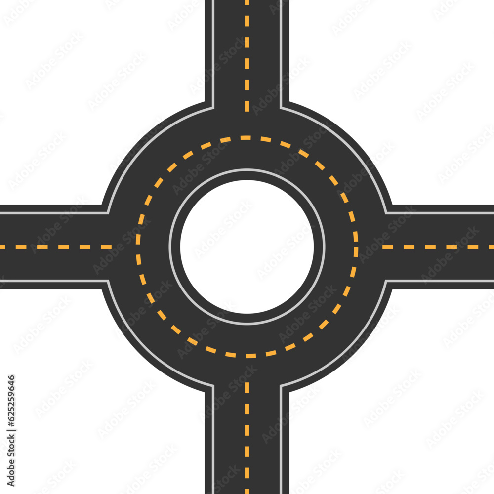 Roads and highway different intersection piece Stock Vector | Adobe Stock