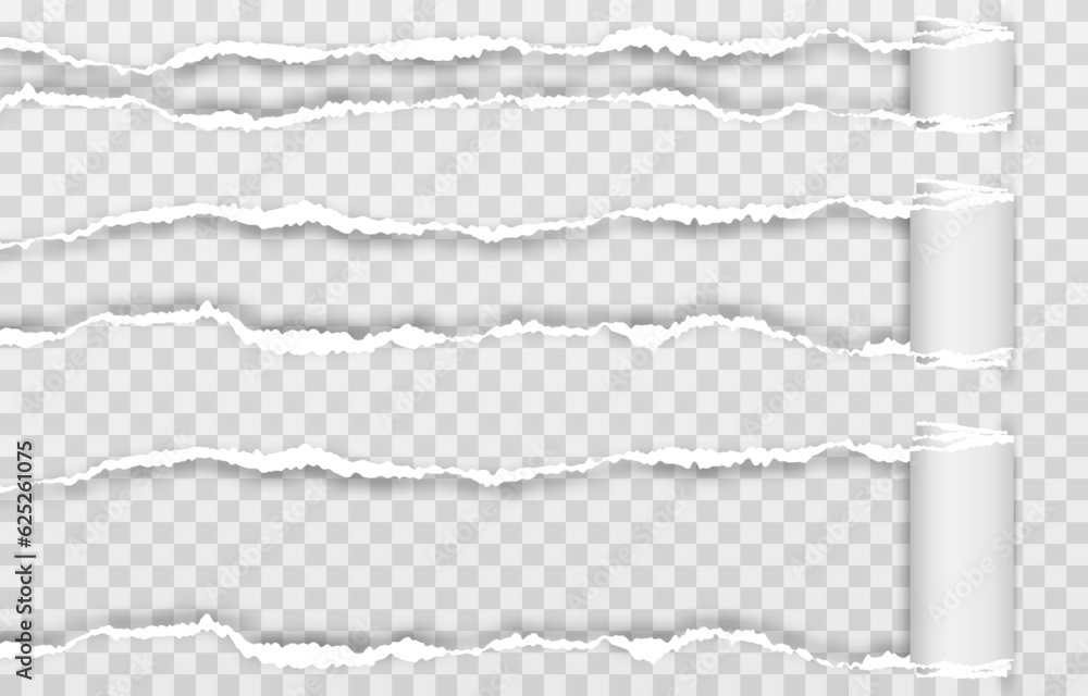 Vector torn paper. Torn notepad sheets png. Torn pages of a book or textbook png. Torn twisted ...