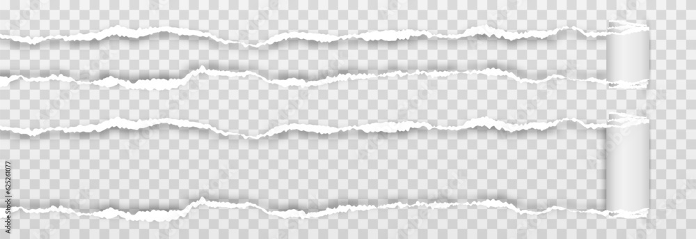 Vetor de Vector torn paper. Torn notepad sheets png. Torn pages of a book or textbook png. Torn ...