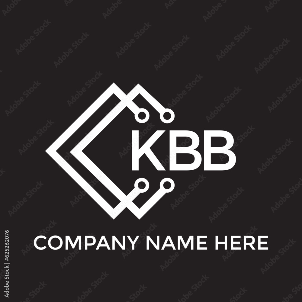 KBB letter technology logo design on black background. KBB creative ...