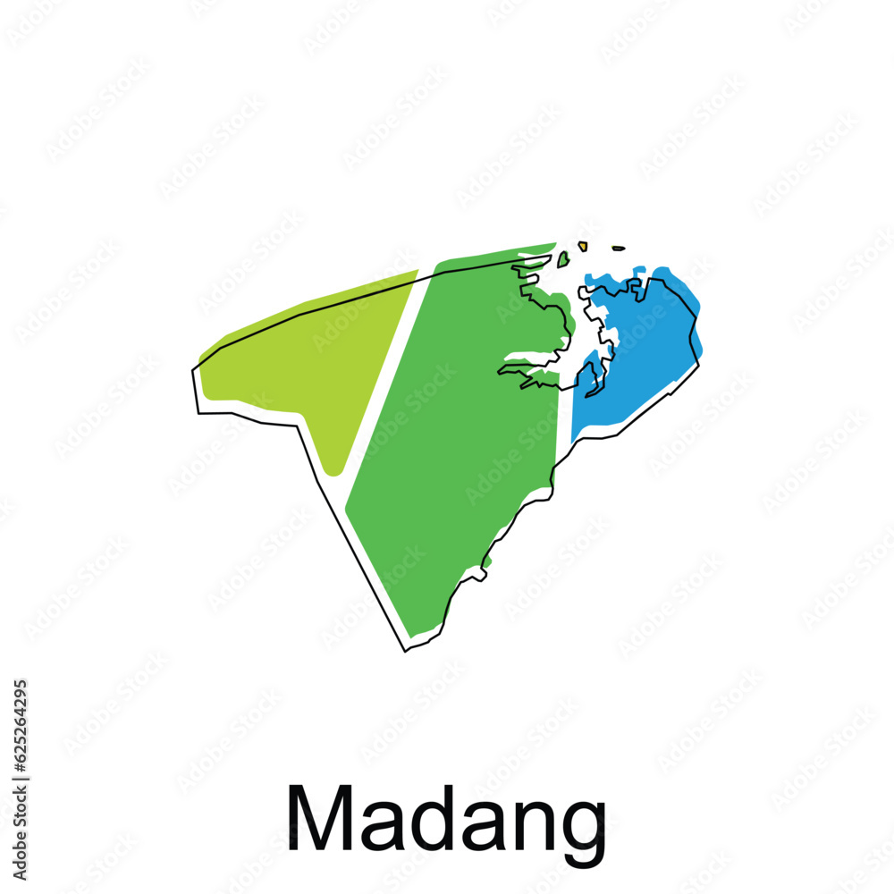 Map of Madang modern outline, High detailed vector illustration vector ...