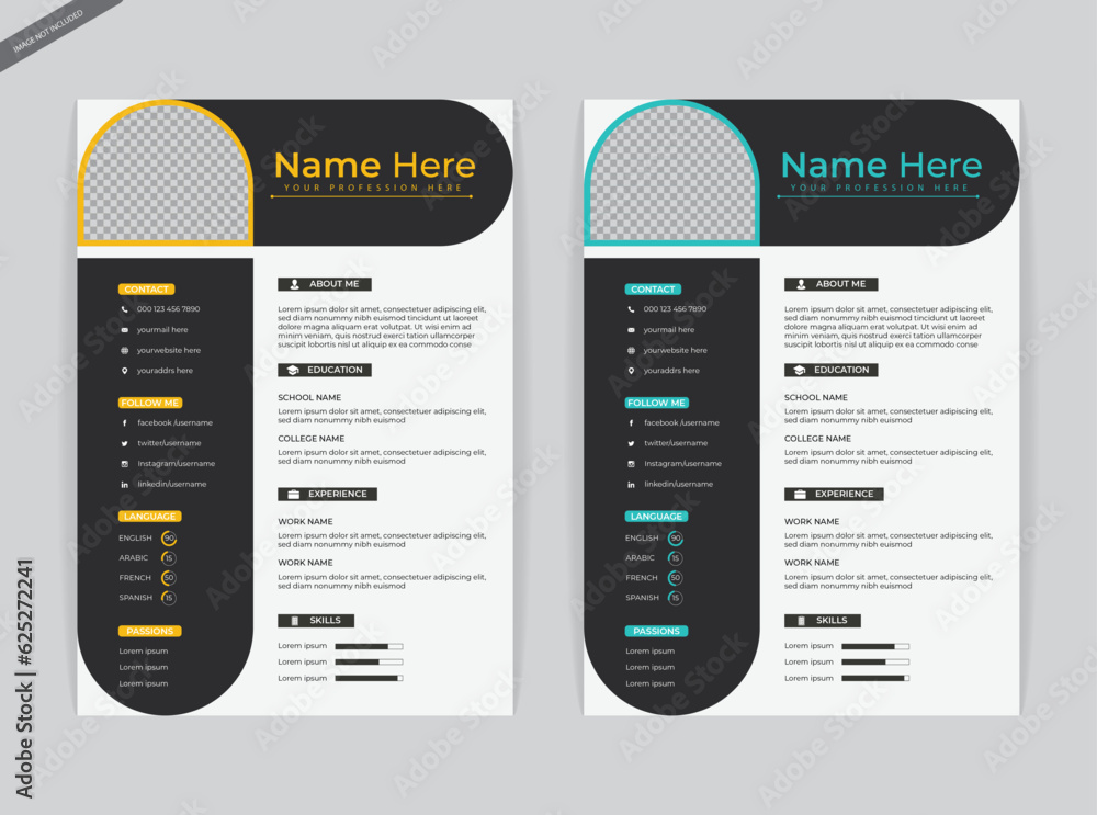 Cv templates. Professional resume letterhead, cover letter business ...