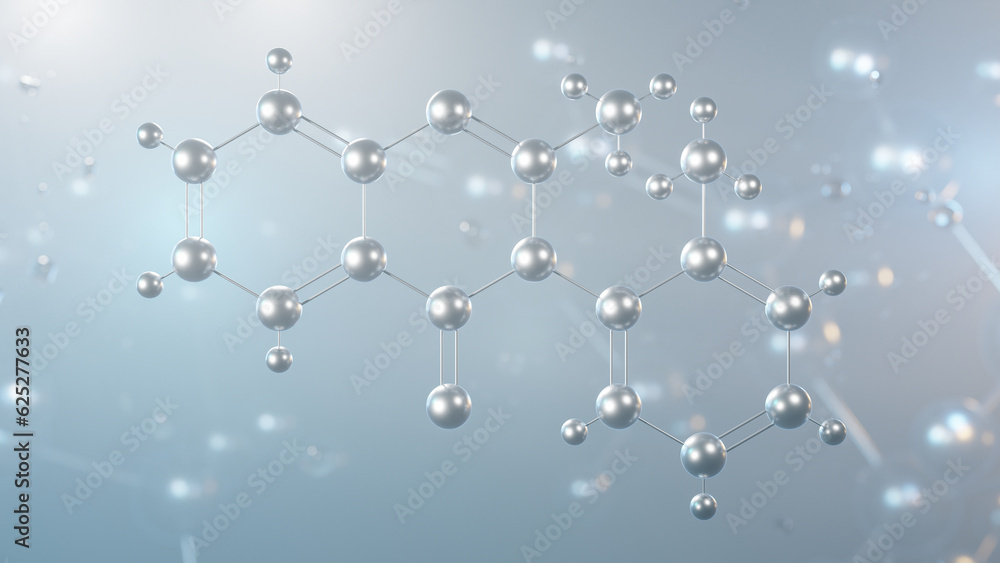methaqualone molecular structure, 3d model molecule, hypnotic sedative ...