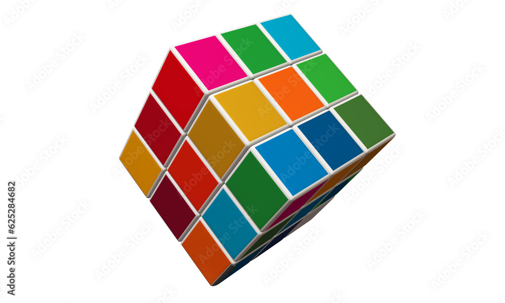 Rubik's cube isolated on transparent background. 3d render. Dhaka ...