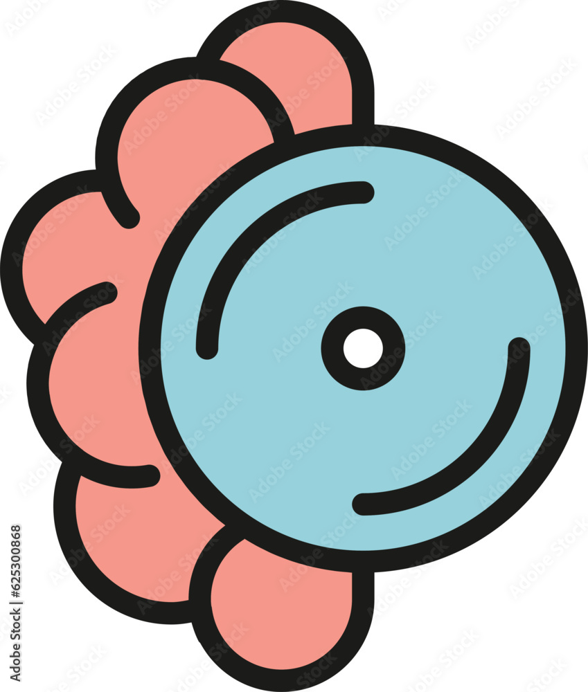 Memory processor icon outline vector. Digital chip. Server brain color ...