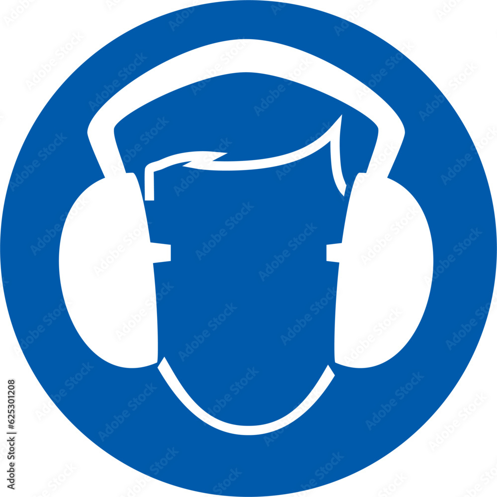 Vecteur Stock informativo, epp, tapa oídos , doble protección auditiva ...