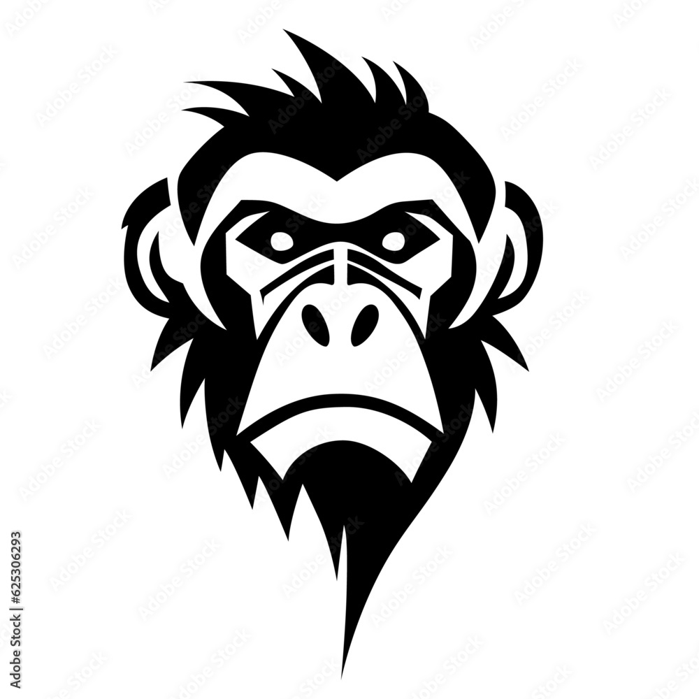Ape logo , simple style monkey face logo template, Ape face icon ...