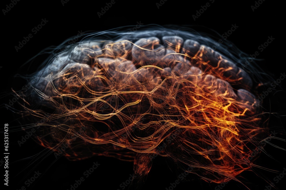 abstract fire ball brain, brain connectivity, cognitive assessment, and ...