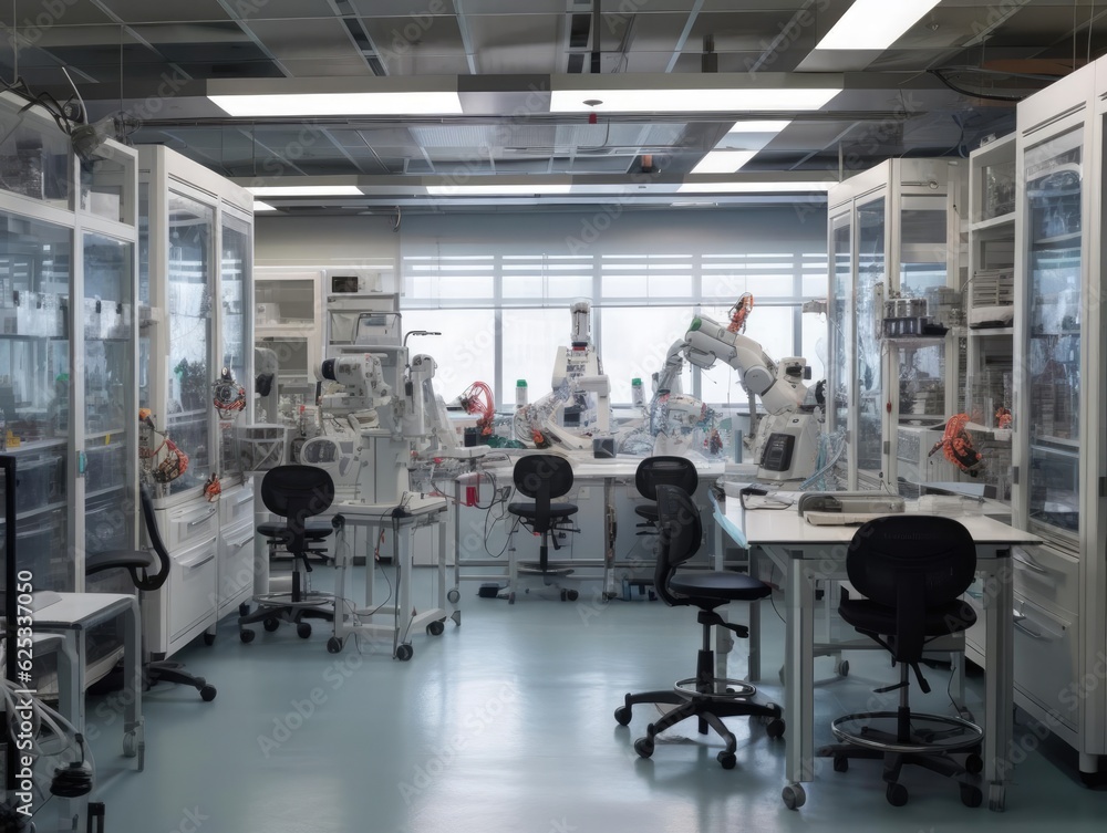 In a state-of-the-art laboratory, researchers huddle around advanced computer systems and ...