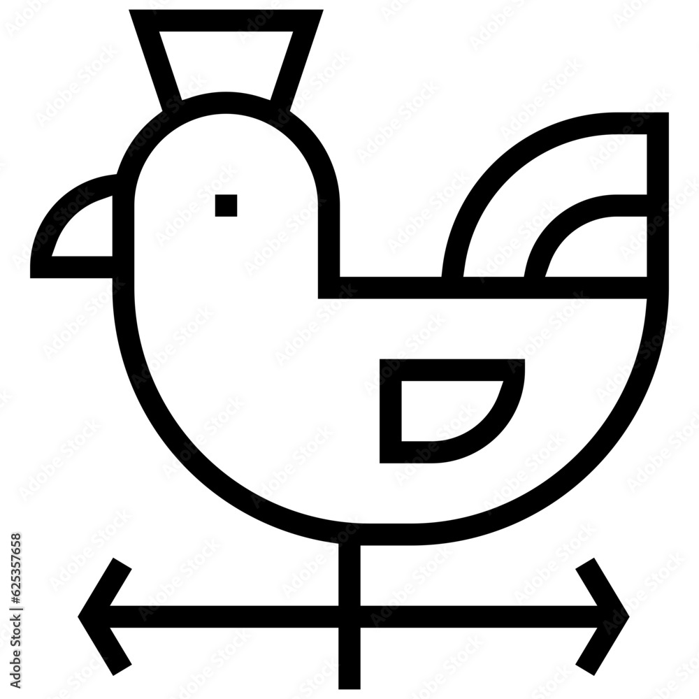 wind vane icon. A single symbol with an outline style Stock Vector ...