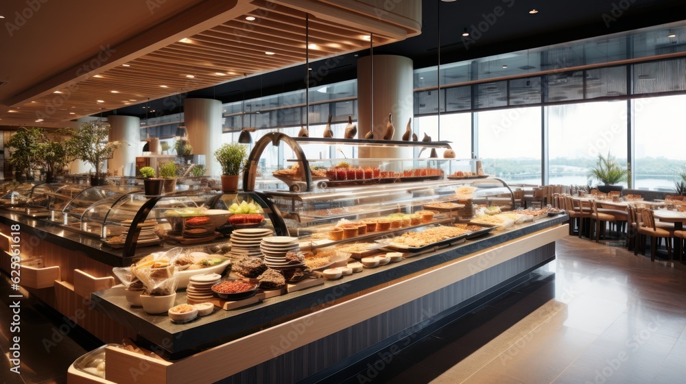 Buffet restaurant design ideas Stock Illustration | Adobe Stock