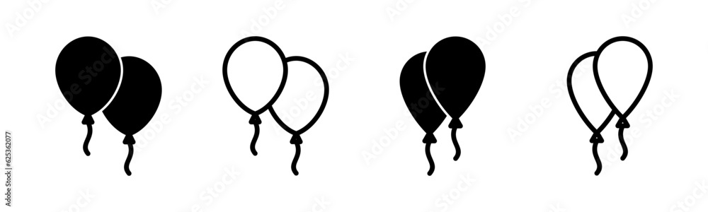 Balloon icon set illustration. Party balloon sign and symbol Stock ...