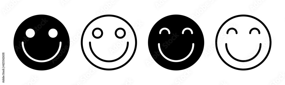 smile icon set illustration. smile emoticon icon. feedback sign and ...