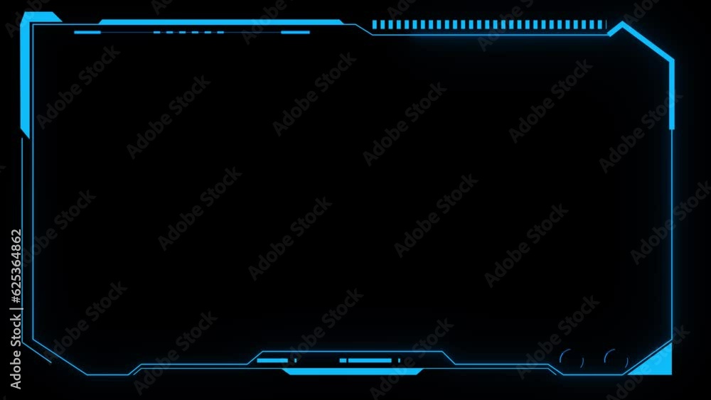 High tech screen digital hologram window box border frame scifi digital ...