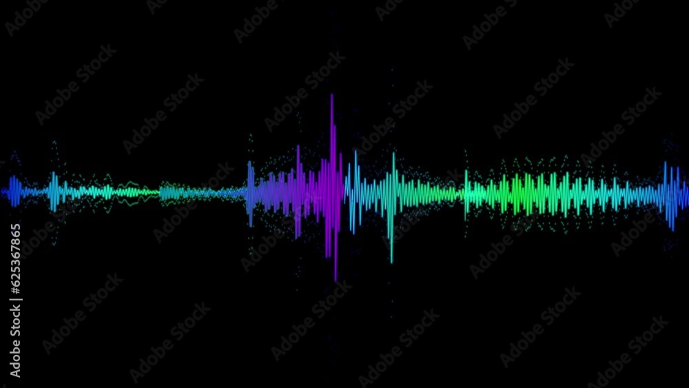 4K Audio bar spectrum Isolated on transparent background. Sound wave ...