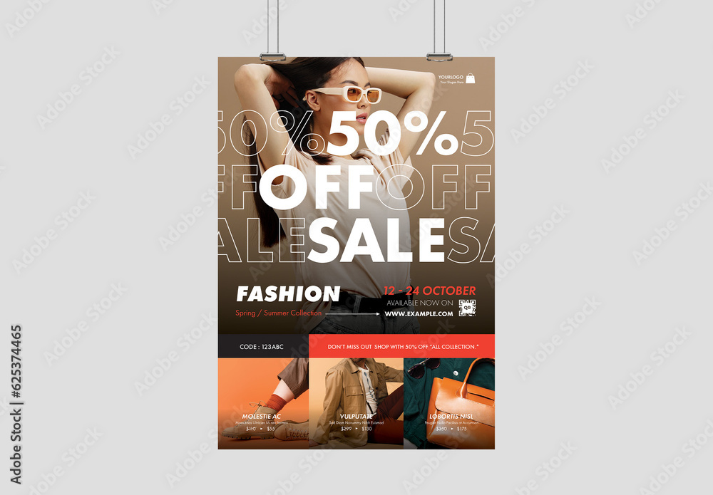 Retail Sale Poster Banner Layout Stock Template | Adobe Stock