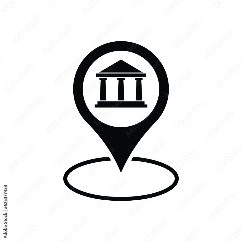 Museum location pin icon design. museum map vector icon from museum ...