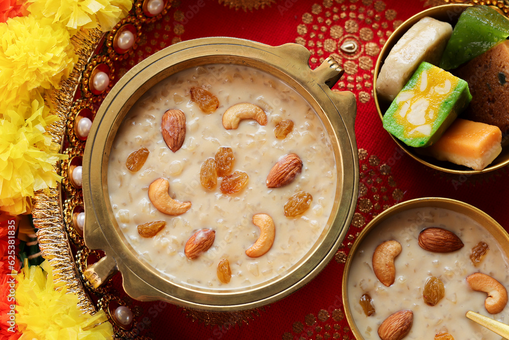 Rice Kheer Indian Sweet Payesh. Kerala Onam Payasam Palada Phirni ...